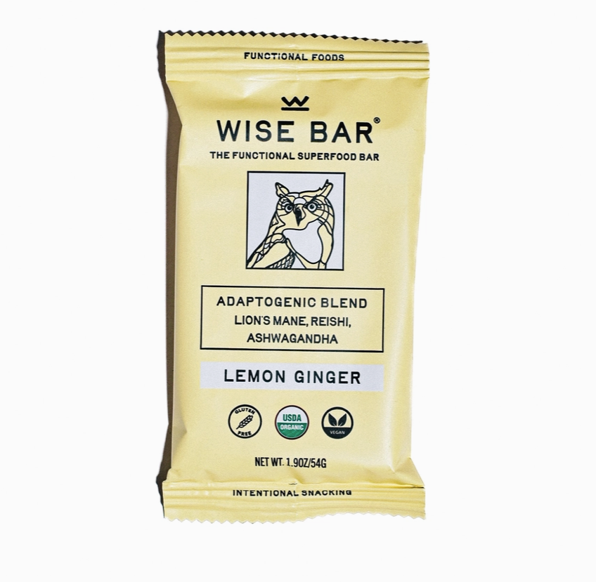 Wise Bar (Lemon Ginger) Adaptogen Mushroom Nutrition Bar – Heart ...